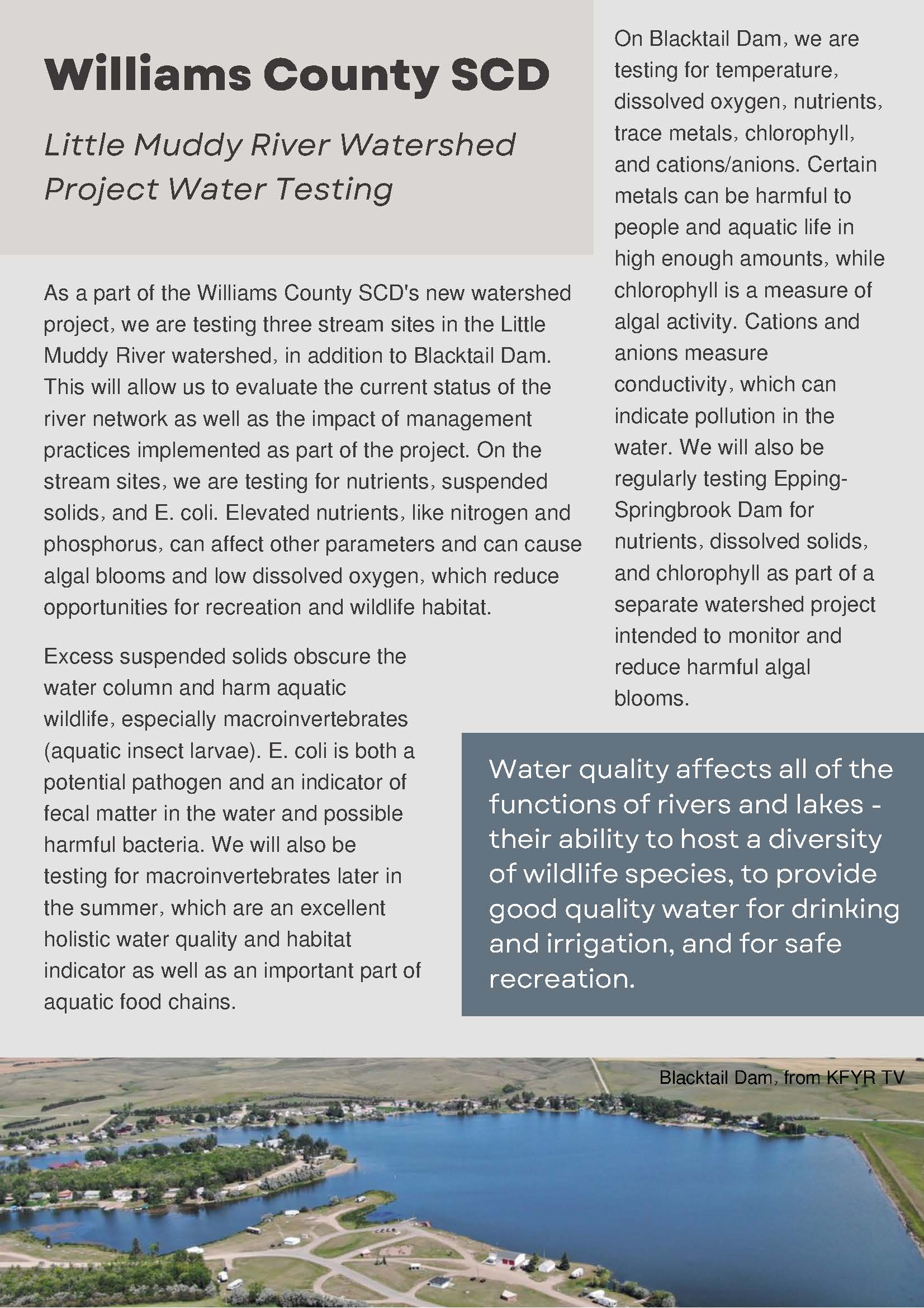 Testing/Results – Williams County Soil Conservation District