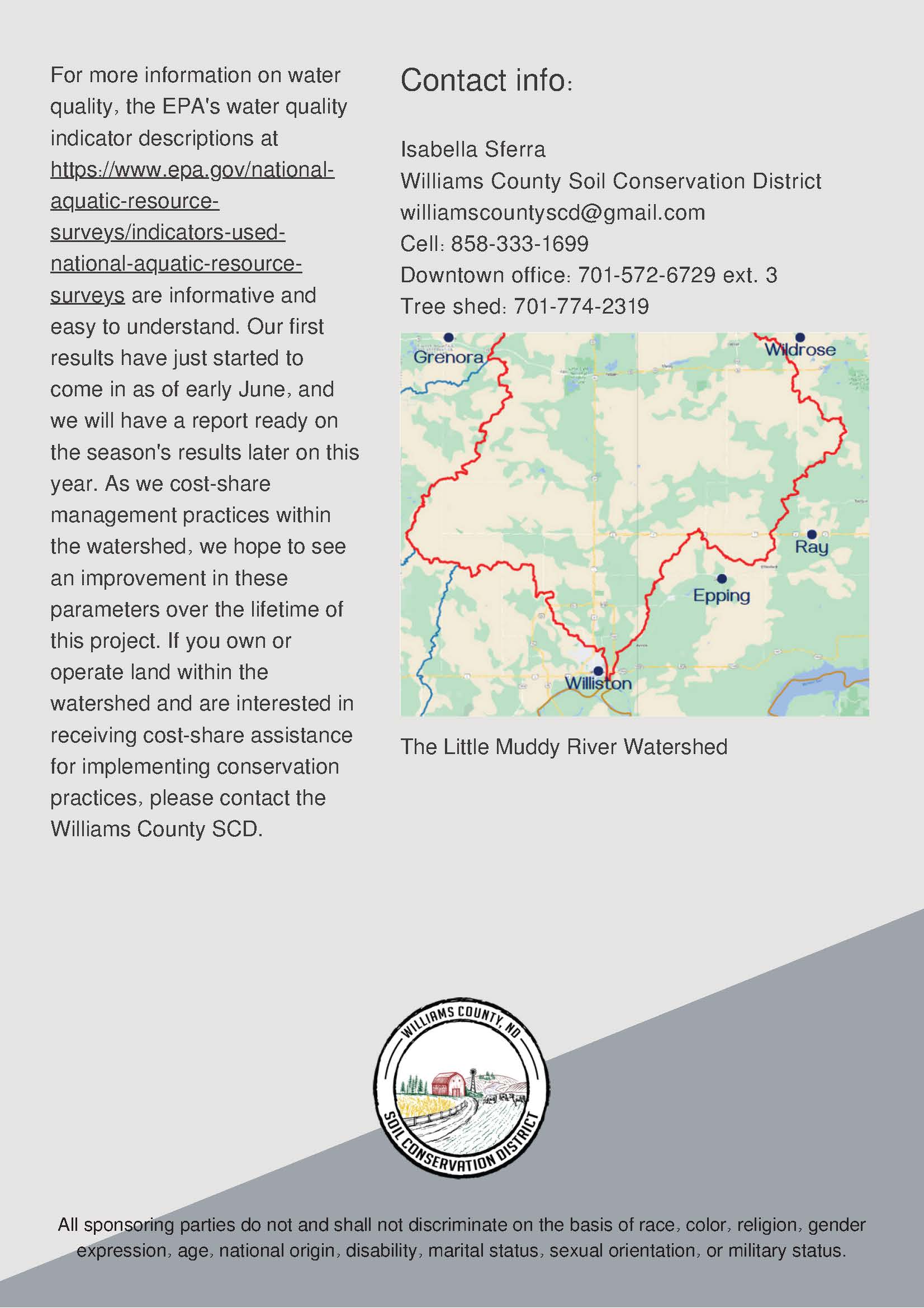 Testing/Results – Williams County Soil Conservation District
